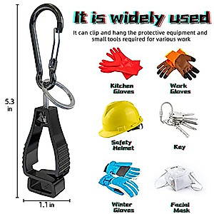 HEBELLE 4-Pack Glove Clips for Work Gloves, Ideal for Construction, Black