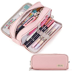 CICIMELON 2 Pcs Durable Pink Pencil Case Stationery Organizer Pencil Pouch Pen Bag