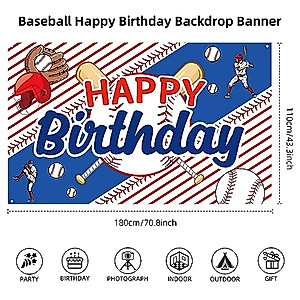 Baseball Party Decorations Baseball Backdrop for Boy Kid Teen Baby Shower Baseball Birthday Banner Backdrop Party Supplies for Christmas Holiday Birthday Party Decor Sport Themed Photography Backdrop