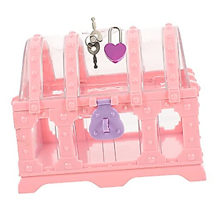 Operitacx Girl 3pcs Box Treasure Chest Pink Storage Box Plastic