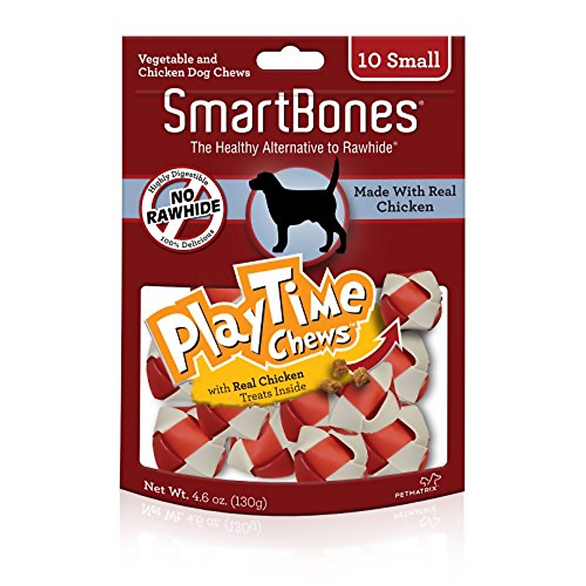 Smart Bones PlayTime Chews, Rawhide Free Dog Chews, Treats for Dogs Made With Real Chicken, 10 Count Small