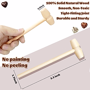 Pseutio 20 PCS Wooden Mallets Mini Wooden Hammers for Chocolate Crab Lobster Mallets Cute Beating Gavel Toys for Boys Girls