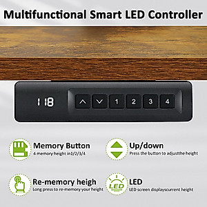 farexon 55 x 24 Inch Electric Standing Desk Adjustable Height, Sit-Stand Desk with Oversized Mouse Pad， Double Crossbeam Structure, Four Preset Heights, 27''-45'' Lifting Range Stand up Desk