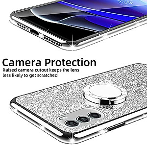 Case for Moto G Stylus 5G 2022 (NOT Moto G Stylus 5G 2021/4G), Motorola Phone Case with Ring Kickstand Lanyard Bumper Shockproof Full Body Protection Case - Silver