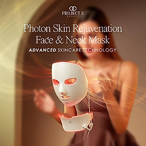 Project E Beauty LED Light Therapy Mask | LED Face & Neck Mask | Skin Rejuvenation | 7 Colors | Anti Aging | Reduce Wrinkles | Anti-inflammation | Brightening Skincare Mask