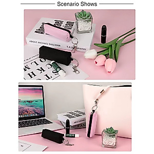 Meiiy Chapstick Holder Lip Balm Sleeve Pouch Lipstick Holder Bag Lip Gloss Holder With Hook Stocking Stuffers Gift for Women (2pcs)