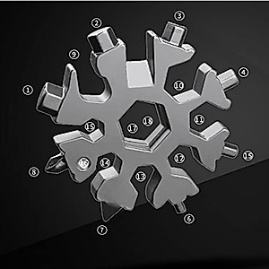 3 Pack 18-in-1 Snowflake Multi Tool, Stainless Steel Snowflake Multi-Tool Bottle Opener/Flat Phillips Screwdriver Kit/Wrench, 18 in 1 Stainless Multitool (Standard, Stainless)