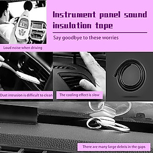 UGSHY Pack of 1 Car Dashboard Seal Strip, 5.24Ft Rubber Seal Protector Guard Strip, Universal Slit Windshield Trim, for Trucks, Boats, RVs (Black)