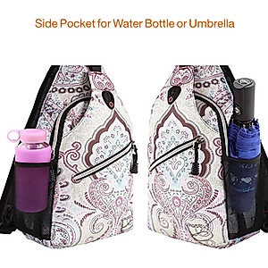 MOSISO 13 inch Sling Backpack, Multipurpose Hiking Daypack Outdoor Rope Crossbody Chest One Shoulder Bag, National Style