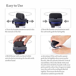 KITCHENDAO Non-scratch Rubber Jar Opener Gripper Tool for Weak Hands, Soft Gripper to Avoid Scratching Lids, Soft-touch Handle, Compact Handheld Easy Grip Jar Opener for 1" to 3.9" Diameter