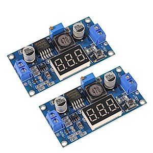 ALMOCN 2PCS LM2596S Buck Converter Step-Down Power Module DC to DC 4.0-40V to 1.25-37V Voltage Regulator with LED Voltmeter Digital Display