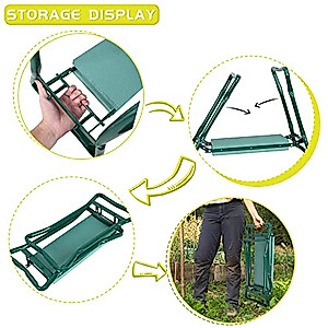 Asgens Garden Kneeler and Seat Stool with Large Tool Pocket and Soft Kneeling Pad Heavy Duty Garden Foldable Bench for Gardening Lovers