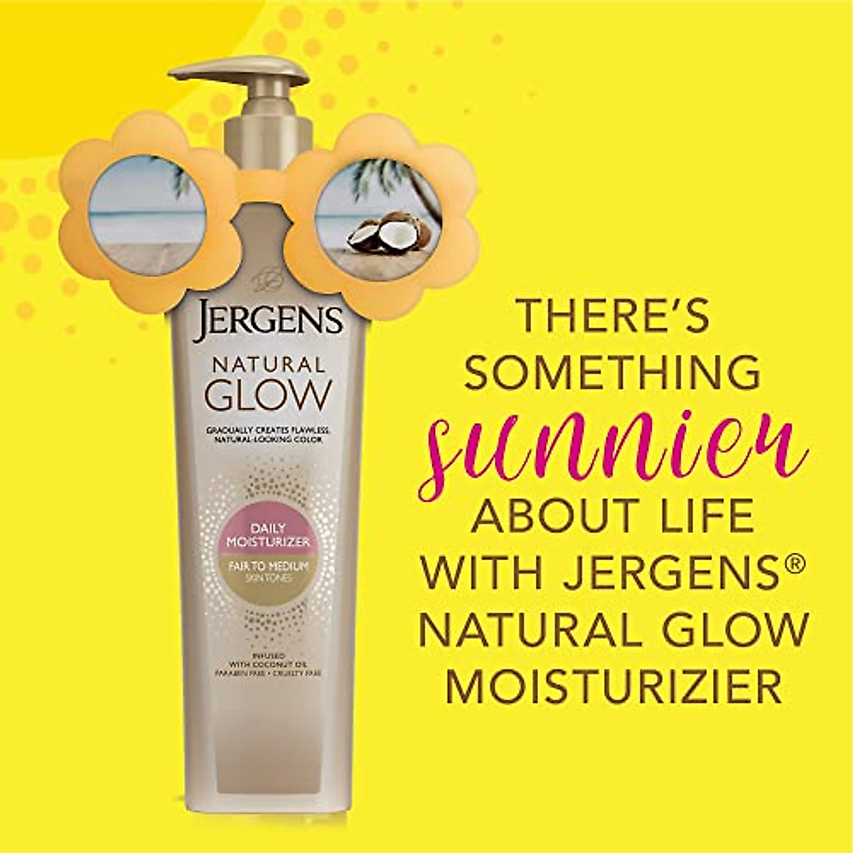 Jergens Natural Glow 3-Day Self Tanner for Fair to Medium Skin Tone, Sunless Tanning Daily Moisturizer, for Streak-free and Natural-Looking Color, 10 Ounce