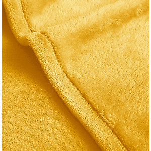 EXQ Home Fleece Blanket Twin Size Yellow Throw Blanket for Couch or Bed - Microfiber Fuzzy Flannel Blanket for Adults