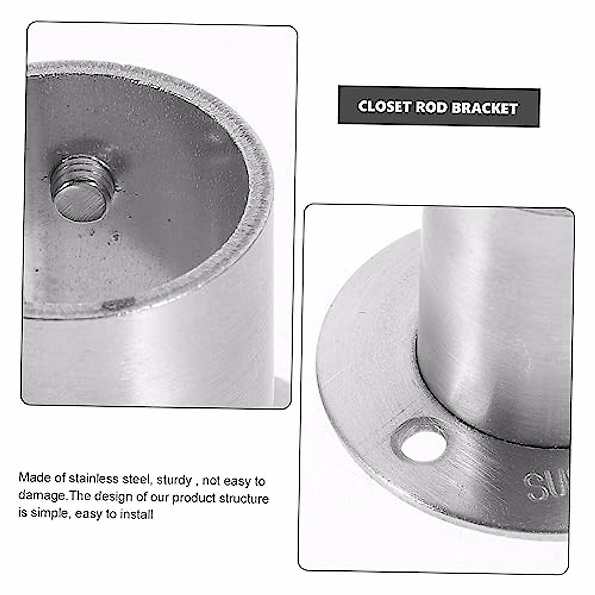 Cabilock 16 Pcs Shower Curtain Rod Base Wardrobe Sockets Curtain Rod Socket Curtain Flange Rod Holder Shower Curtain Holders Boom Stand Washcloth Holder Shower Curtain Pole Socket Towel