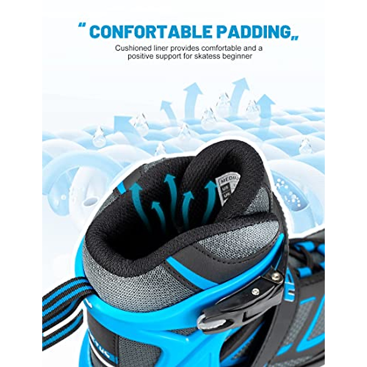 Nyctus Inline Skates for Girls Boys Kids, Adjustable Roller Blades for Children Teens Women Men with Light Up Wheels for Indoor Outdoor