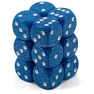 Chessex DND Dice Set D&D Dice-16mm Speckled Water Plastic Polyhedral Dice Set-Dungeons and Dragons Dice Includes 12 Dice – D6, (CHX25706)