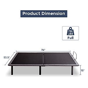 IULULU Adjustable Bed Frame, Full Adjustable Bed Base with Wireless Remote, Adjustable Leg Heights, Zero Gravity, Independent Head and Foot Incline, Zero Clearance, Easy Assembly