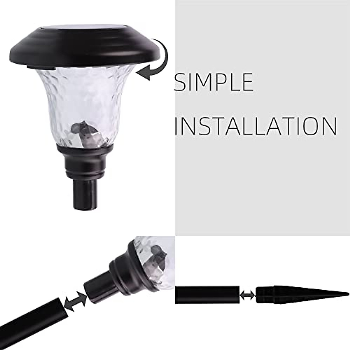 AOBON Solar Lights Outdoor Garden,4 Pack Solar Pathway Lights Outdoor,Solar Lights Outdoor Waterproof for Garden, Landscape, Path, Yard, Patio, Driveway, Walkway.Cool White