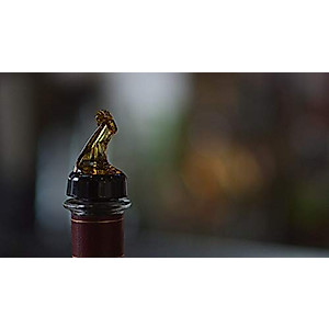 AmeriPour - Whiskey Pourer for Liquor Bottles – With Flap - Made 100% In USA. Great Whiskey Gift For The Home Bar! (1, Amber - Large Cork)