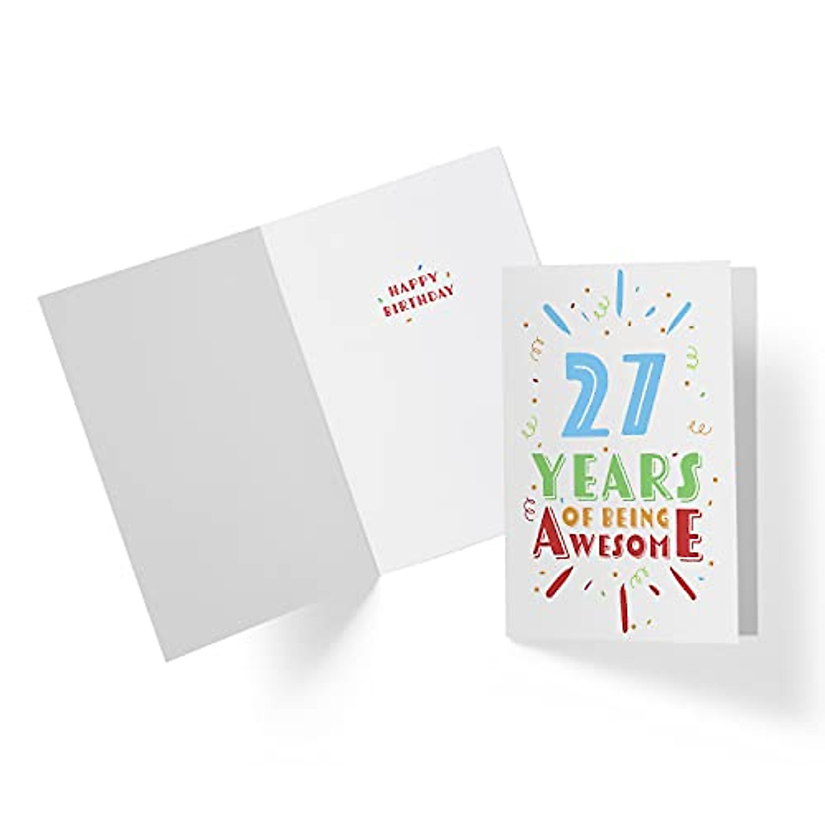 27th Birthday Card for Him Her - 27th Anniversary Card for Dad Mom - 27 Years Old Birthday Card for Brother Sister Friend - Happy 27th Birthday Card for Men Women | Karto – Being Awesome (Color)