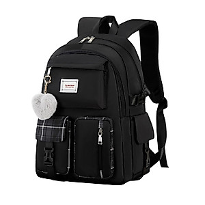 Acmebon Girl Roomy Fashion Laptop Backpack Casual Daily Backpack for Women Black