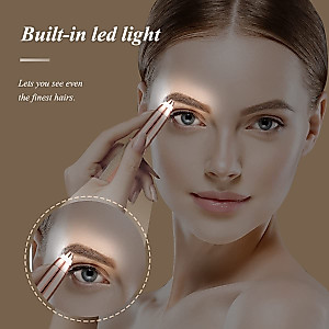 CkeyiN Electric Eyebrow Trimmer for Women, Portable Rechargeable Facial Hair Removal Epilator with LED Light