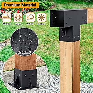 Neorexon Pergola Kit Elevated Wood Stand Kit Woodwork for 4"x 4" (Actual 3.6 X 3.6 inch), Wooden Gazebo Kit for Pergola Brackets with Corner and Pergola Base Brackets
