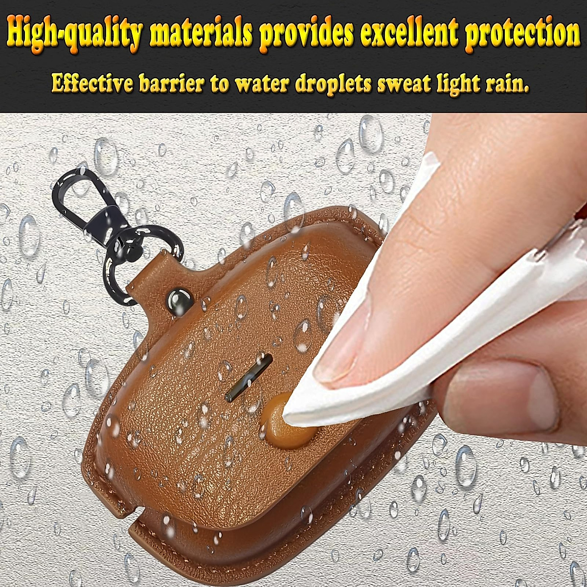 SKPY Portable with Secure Snap-Fastener Leather Case Compatible with Sony WF-1000XM4 Fashion Scratch Leather Cover with Anti-Loss Keychain for Boys Girls Womens Mens