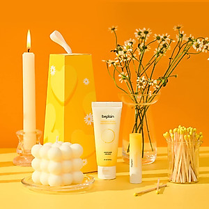 beplain Chamomile Relaxing Gift Set (Face Cream & Lip Balm & Candle) | Skin Care kit Gift Set | Natural Scent Free Korean Skin Care