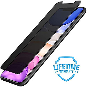 Fotbor for iPhone XR/iPhone 11 Screen Protector Privacy Tempered Glass Film, [2 Pack] iPhone 11 Privacy Screen Protector/iPhone XR Privacy Screen Protector Anti Spy Easy Install Case Friendly 6.1 Inch
