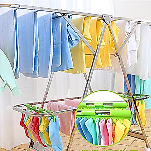 TINTON LIFE 2 Pack Laundry Bathroom Clothes Sock & Underwear Drying Hanger Rack Clip Dryer Airer Clothespin