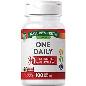 One Daily Multivitamin | 100 Mini Tablets | Non-GMO & Gluten Free Supplement | for Men and Women | by Nature's Truth