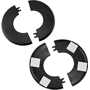 bociloy Wall Split Flange 51mm/2"Diameter, ABS Round Self-Adhesive Escutcheon Plate, Wall Hole Decoration Cover, Water Pipe Plate Cover, Black, 4PCS