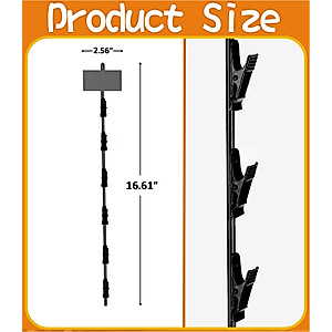 Strips Hooks Chip Rack Display Hanging 16.5 Inches with 6 Chip Black Greeting Card Hooks for Party Vendors Chip Bag Holder Snack Candy Portable Retail Organizer Storage Metal with Label Header 4 Pack