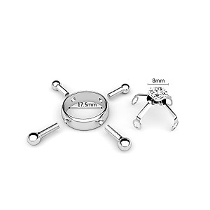 GIGB PBDK Body Ring,Stainless Steel Adjustable Body Ring Body Clamps Body Ring Non-Piercing Chain Stainless Steel for Women Lady Faux Body Jewelry