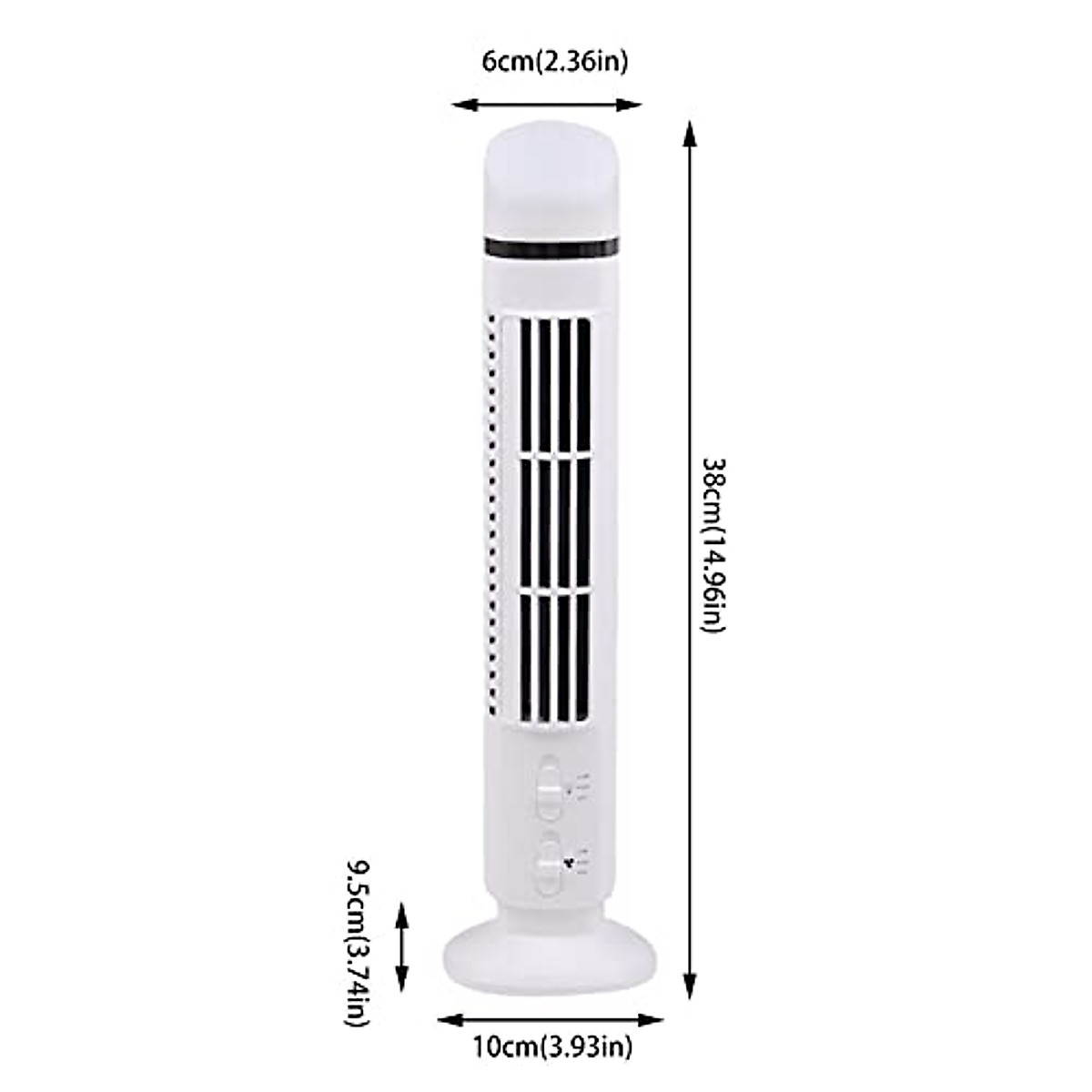 HWZQDJ Upgraded LED Tower Fan, Desktop Mini Vertical Conditioner with 2 Wind Speed Mode, Household Led Bladeless Tower Cooling Fan With Lighting Function, USB Charging Stand Up Tower Fan