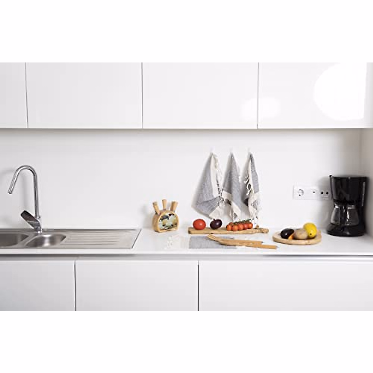 Smyrna Turkish Cotton Kitchen Dish Towels Pack of 6 | 100% Natural Cotton,12x12 Inches | Machine Washable Wash Cloths | Ultra Soft, Absorbent, Prewashed and Quick Dry Turkish Dish Towels (Gray 12x12)