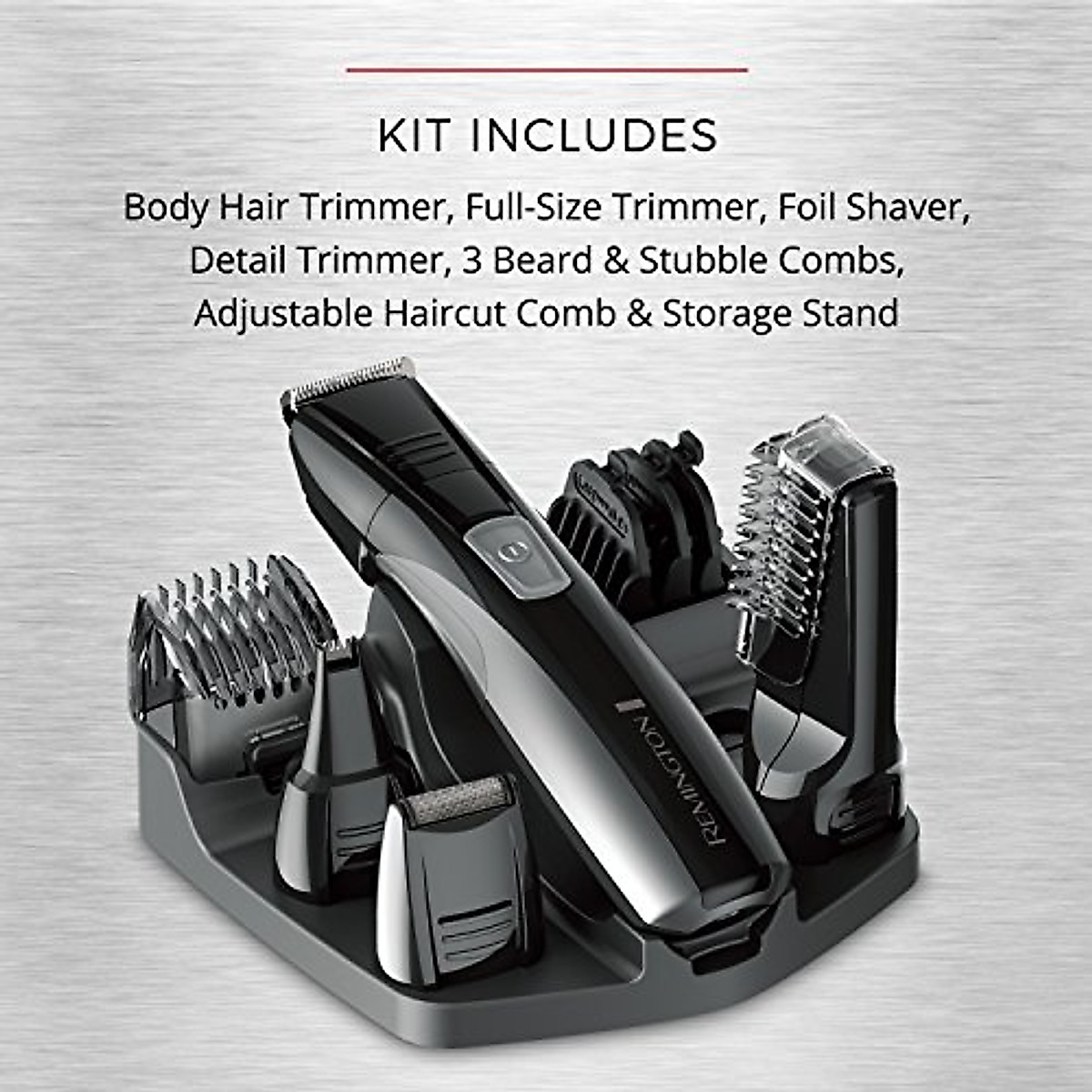 Remington Head to Toe Advanced Rechargeable Powered Body Groomer Kit, Beard Trimmer (10 Pieces), 6.3 Inch