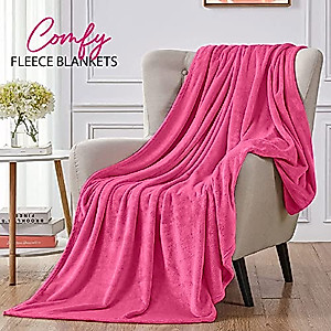 Personalized Blankets for Adults with Custom Name & Initial Monogram - Custom Blanket for Him and Her - Super Soft and Cozy Fleece Blanket - 60x40 Inches Unisex Customized Blanket - Hot Pink