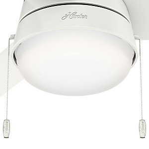 Hunter Fan Company, 50378, 52 inch Aker Fresh White Ceiling Fan with LED Light Kit and Pull Chain