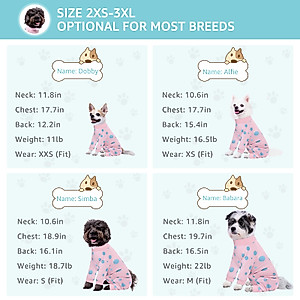 Comwish Dog Surgery Suit Long Sleeve, Dog Recovery Suit Female Male with Zipper Closure Post Spay, Neuter, Dog Onesie Shedding Suit Full Coverage Bodysuit (Pink, XS)