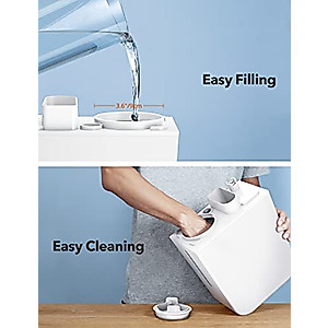 Humidifiers for Bedroom, 6L Ultrasonic Cool Mist Humidifier with Humidistat, LED Display, Wide Opening, Easy to Clean & Fill, Sleep Mode, Long Working Time, Air Humidifier for Bedroom Large room (White)