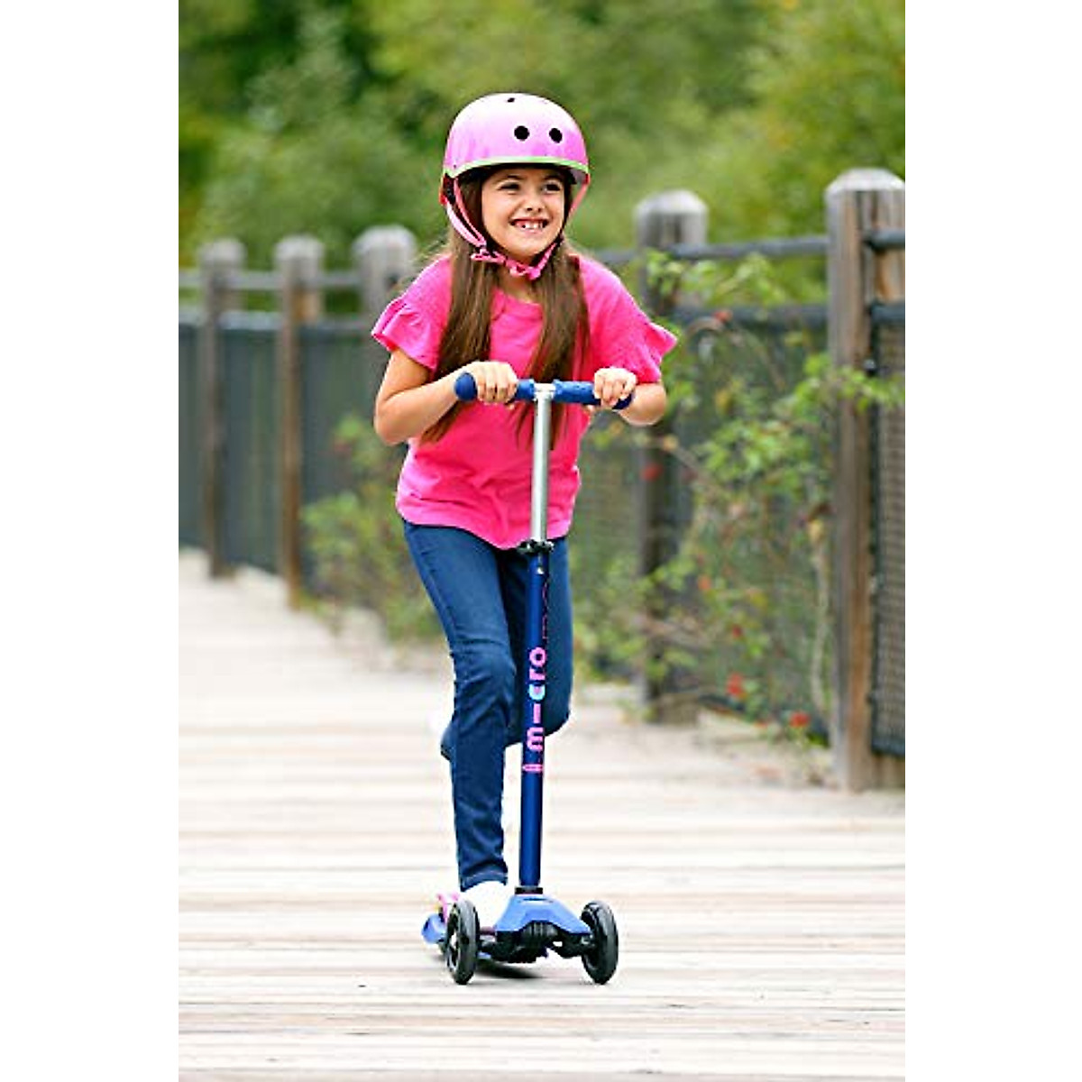 Micro Kickboard - Maxi Deluxe 3-Wheeled, Lean-to-Steer, Swiss-Designed Micro Scooter for Kids, Ages 5-12 - Indigo