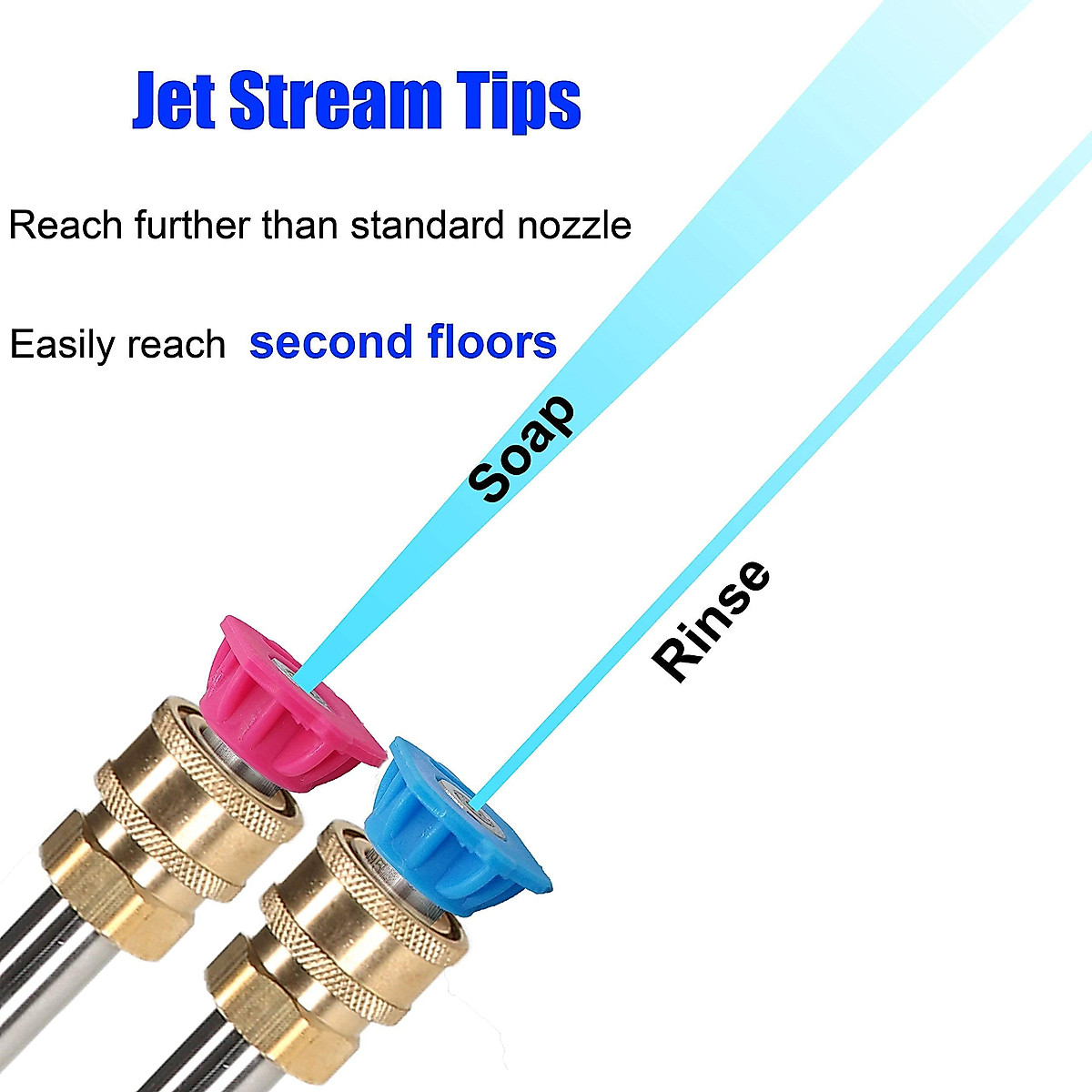M MINGLE Pressure Washer Extension Wand, Second Story Quick-Connect Nozzle Tips for Power Washer