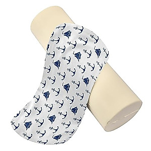 Vnurnrn Sailing Vessel Anchor Neck Support Pillow Round Neck Roll Bolster Cylinder Pillow Cervical Pillows Round Neck Pillow for Leg Knee Back Head Support for Camp Work Women Men Traveling