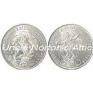 1968 Mexican Silver 25 Pesos Olympic (Au) ASW .5209 Oz.