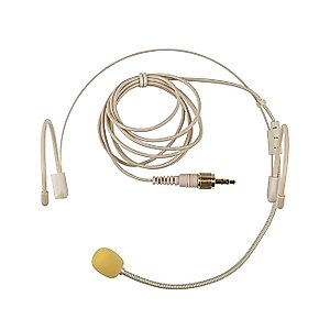 CANFON Cafon Pro 3.5mm Omni-directional Condenser Headset Microphone Input Line Compatible with Sony UWP V1/D11/D21 Microphones Transmitter, such as UWP UTX-B2/B03/B40, Skin color to hide