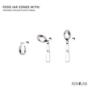 IRON °FLASK Thermos for Hot Food & Soup - 16 Oz Insulated Food Jar with Foldable Spoon - Leak Proof, Stainless Steel, Storage, Canteen, Double Walled - 16 Oz - Dark Rainbow