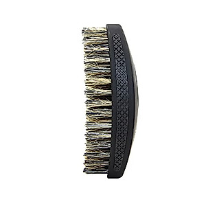 Crown Quality Products 360 Sport Wave Caesar 2.0 Boar Bristle Hairbrush, Medium, Triple Black - Non-Slip Grip, Waterproof Design - The Ultimate 360 Wave Brush